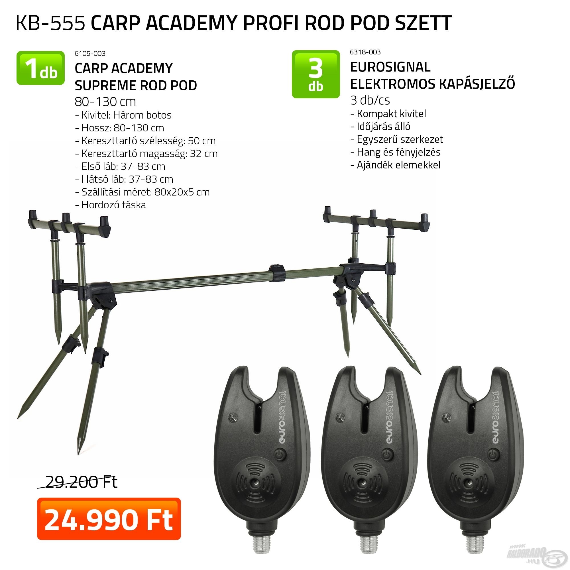 CARP ACADEMY Profi Rod Pod szett (KB-555) - Haldorádó horgász áruház