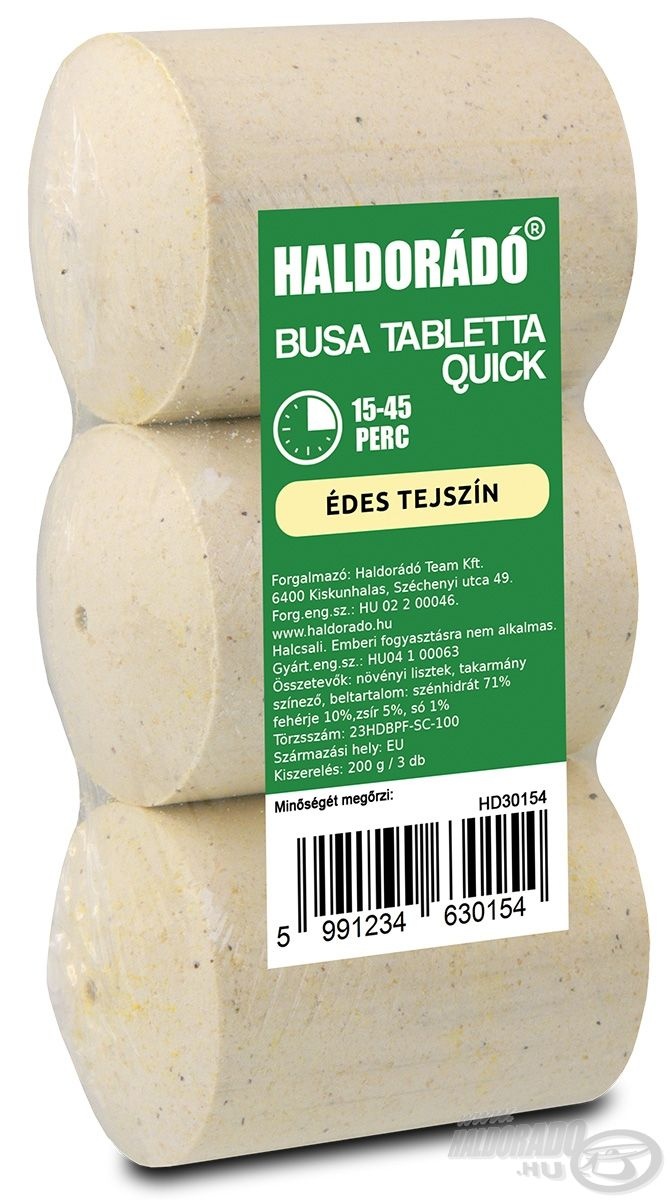 HALDORÁDÓ Busa tabletta Quick - Édes tejszín - Haldorádó horgász áruház