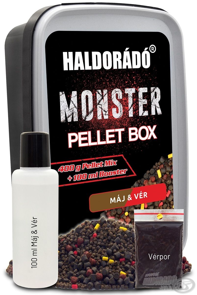 HALDORÁDÓ MONSTER Pellet Box - Máj & Vér - Haldorádó horgász áruház