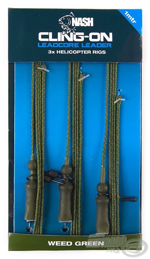 NASH Cling-On Leadcore Helicopter Leader Weed 1 m - Haldorádó horgász ...