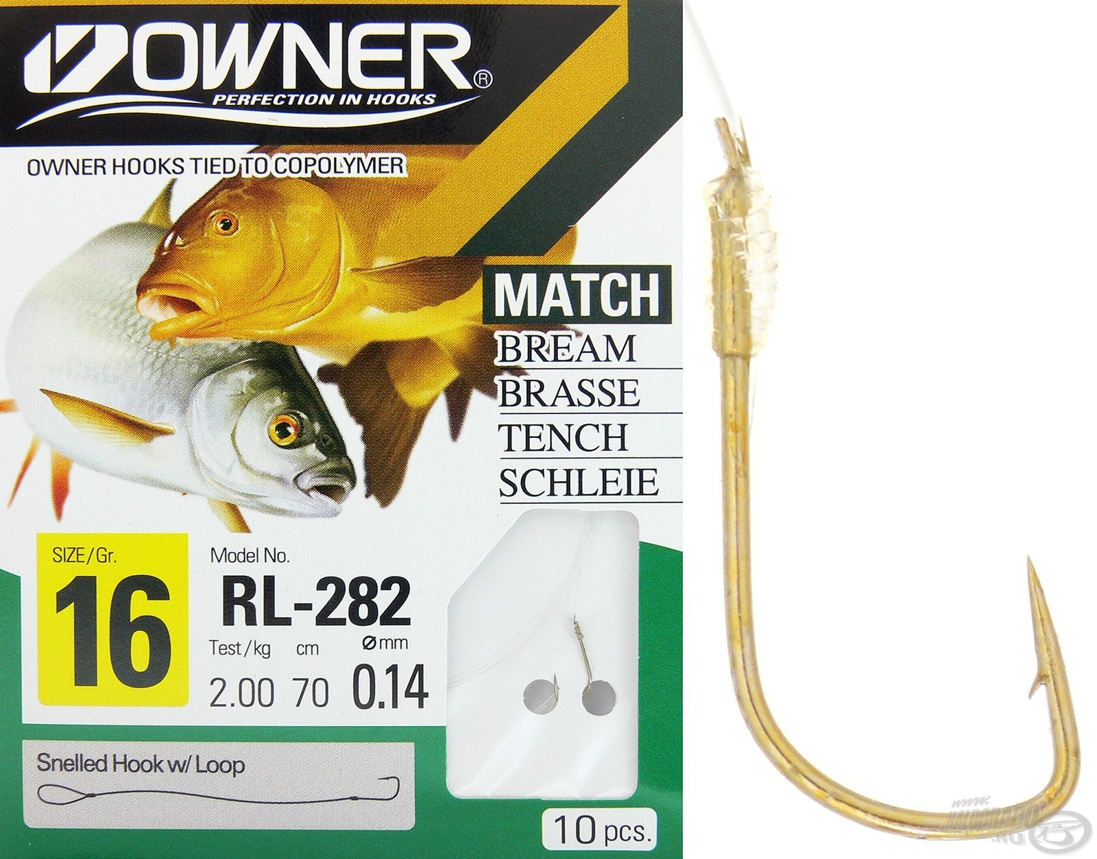 OWNER Előkötött keszegező horog RL-282 - 10 / 0,20 mm | Haldorádó Webáruház
