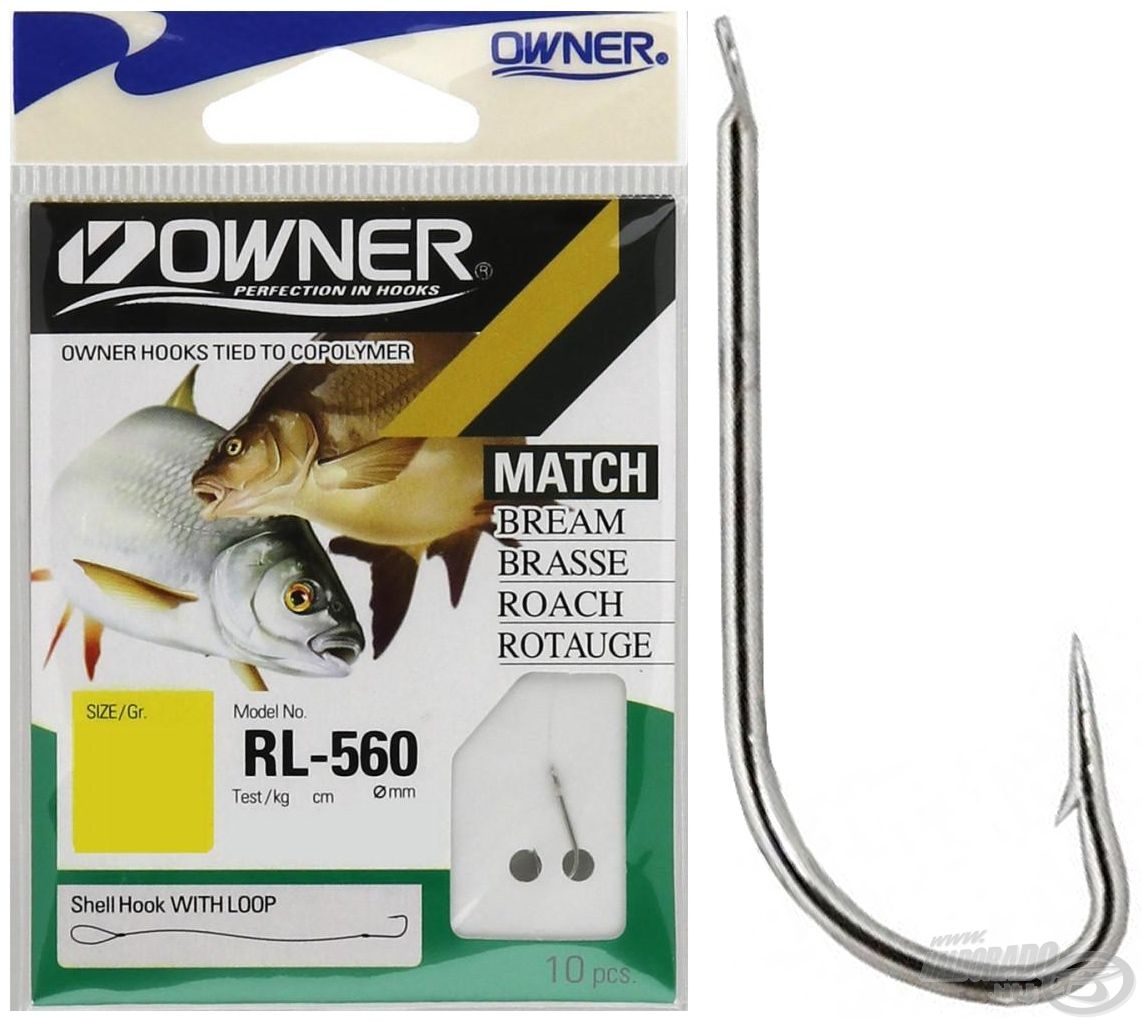 OWNER Előkötött keszegező horog RL-560 - 14 / 0,12 mm | Haldorádó Webáruház
