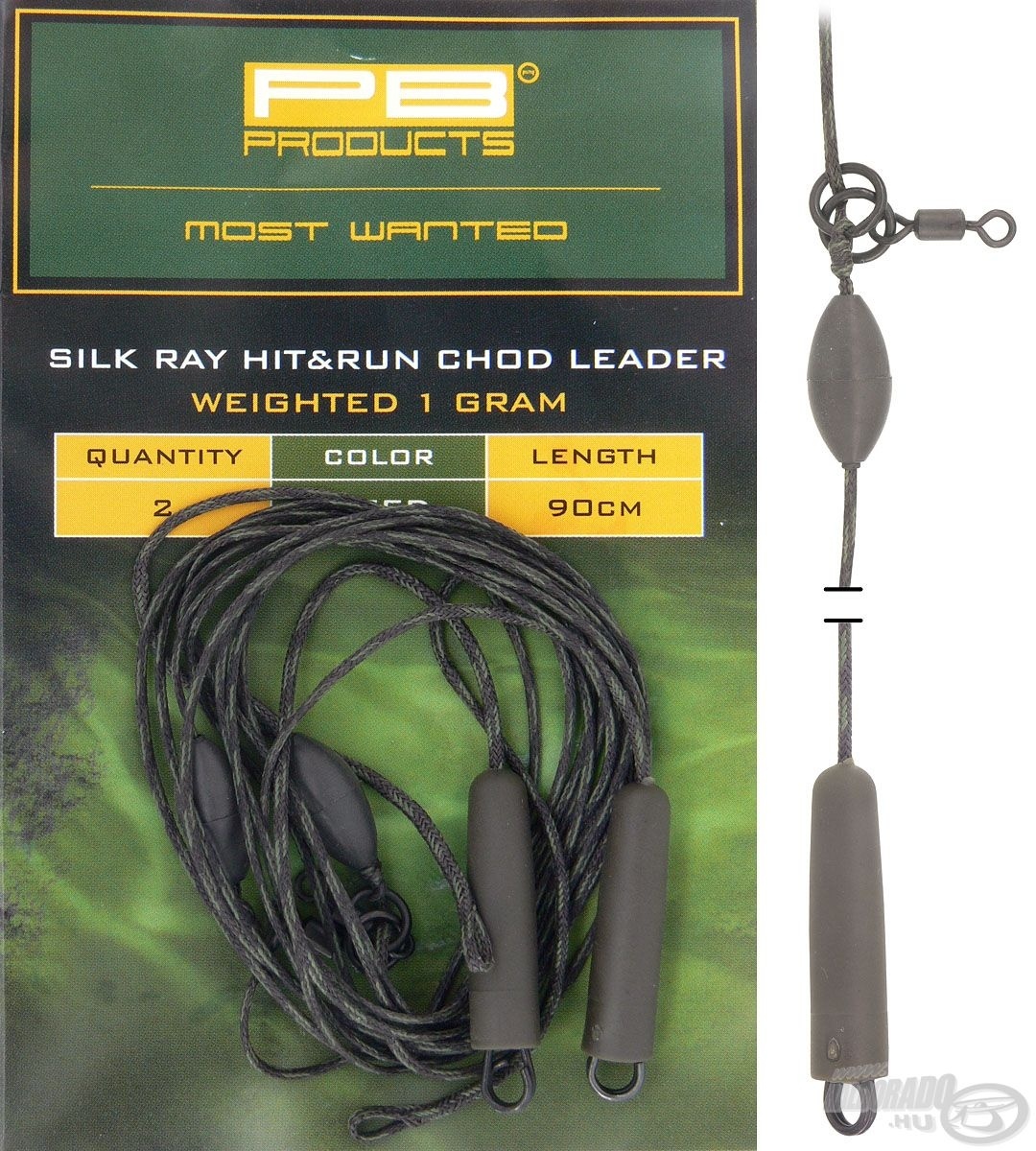 PB PRODUCTS Hit & Run Chod Leader Weed 90 cm | Haldorádó Webáruház